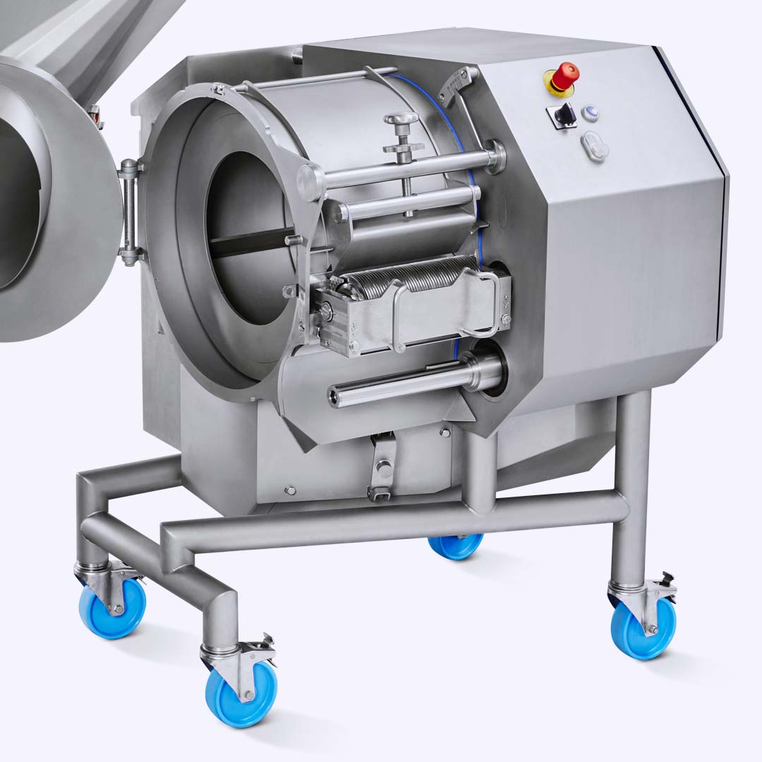 KUJ HC-220 high-capacity cube, strip & slice cutting machine | KRONEN GmbH